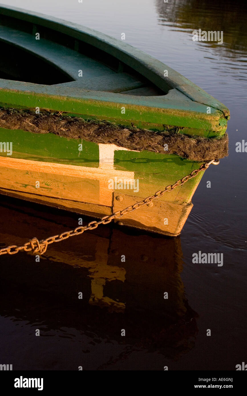 bow of a small rowing boat in the water Stock Photo - Alamy