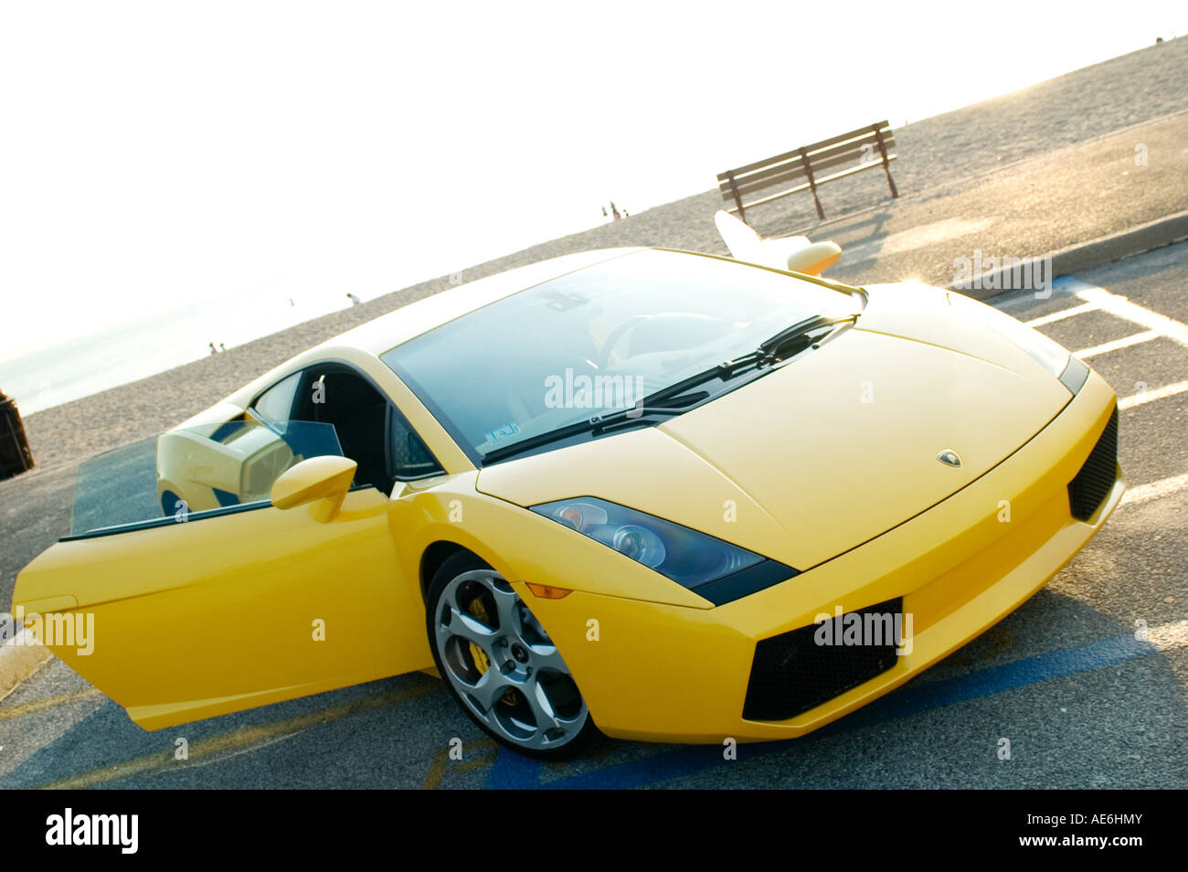 Exotic yellow sportscar, a symbol of success, wealth, speed, luxury ...