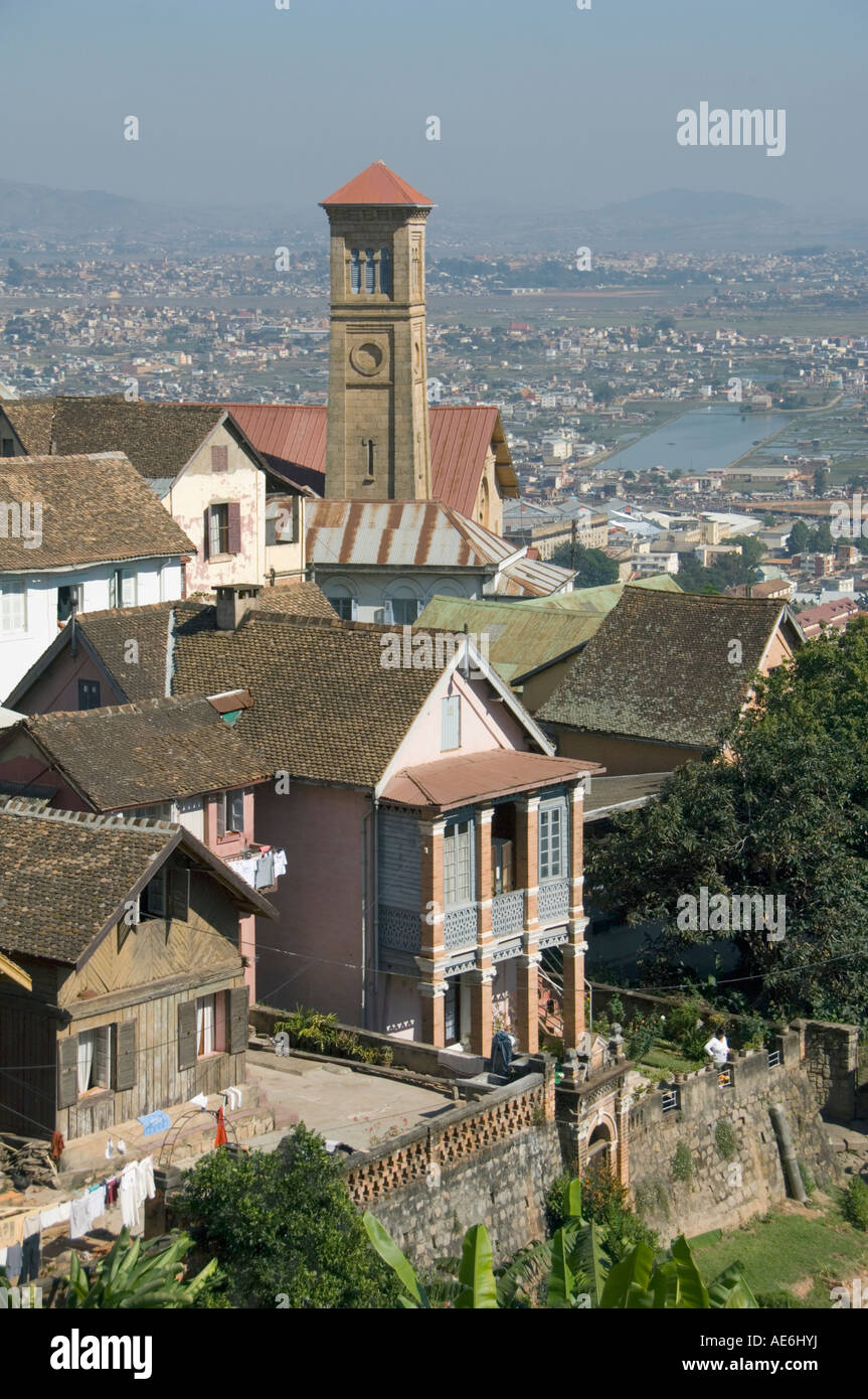 Antananarivo, Capital City of Madagascar, view of traditional houses ...