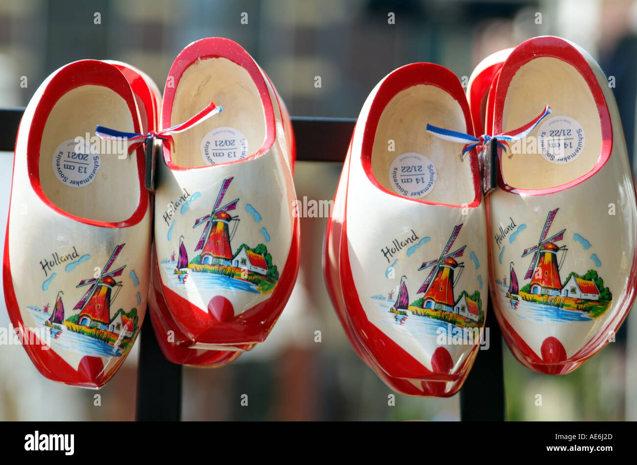 wooden decorated clogs on sale in Delft The Netherlands Europe EU Stock ...