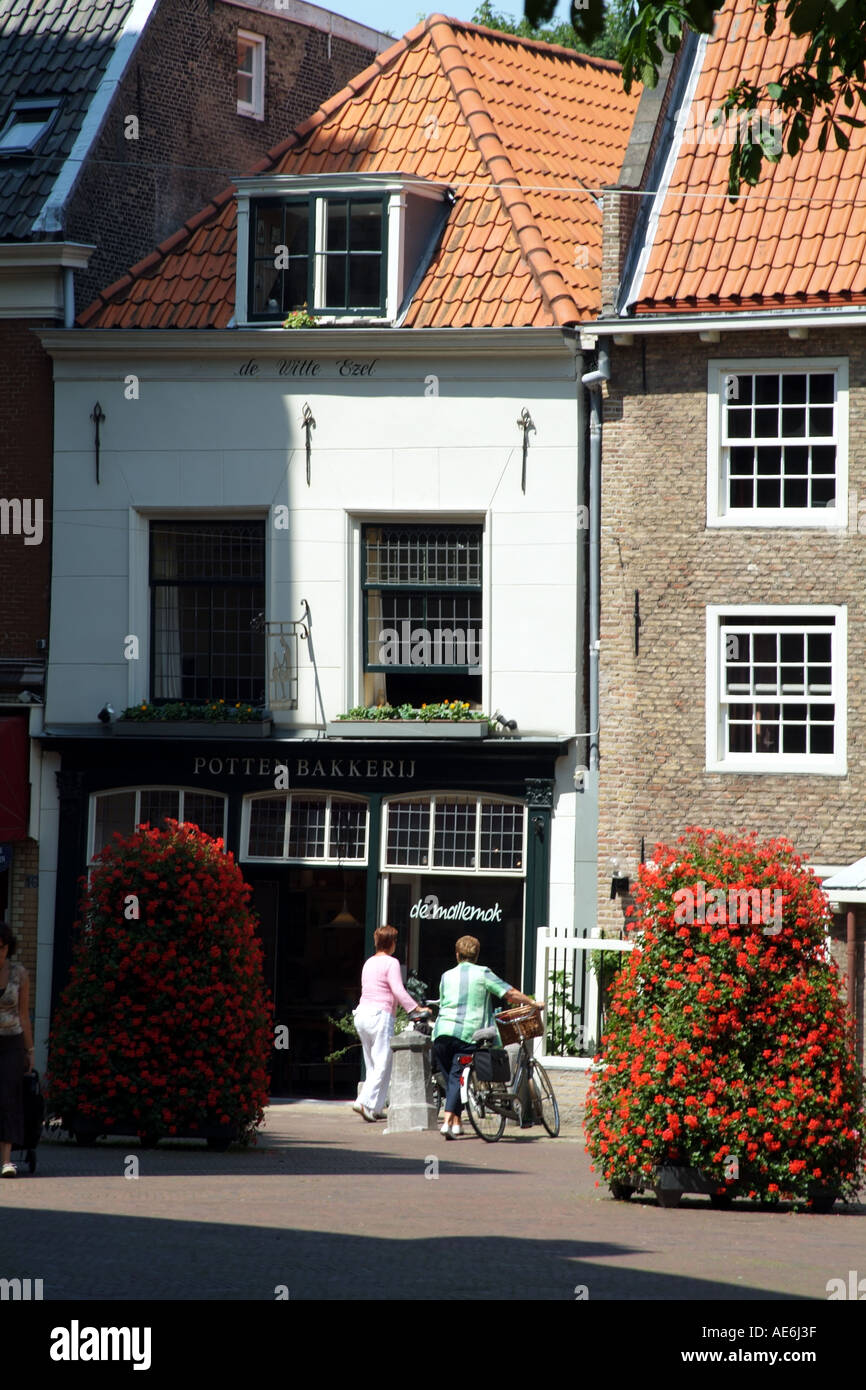 Delft old town The Netherlands Europe shopping Stock Photo - Alamy