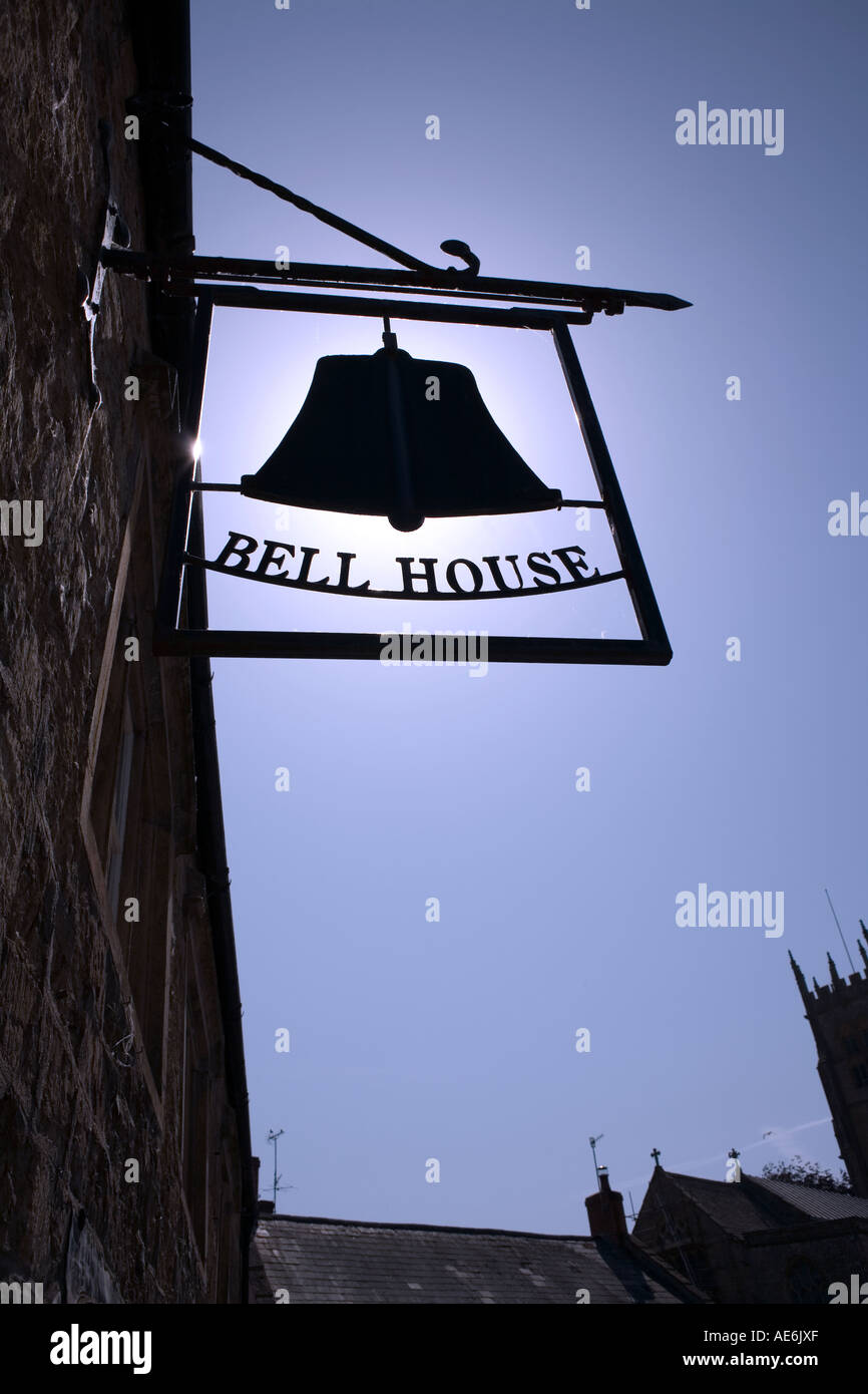 Bell House, wrought iron sign Stock Photo - Alamy