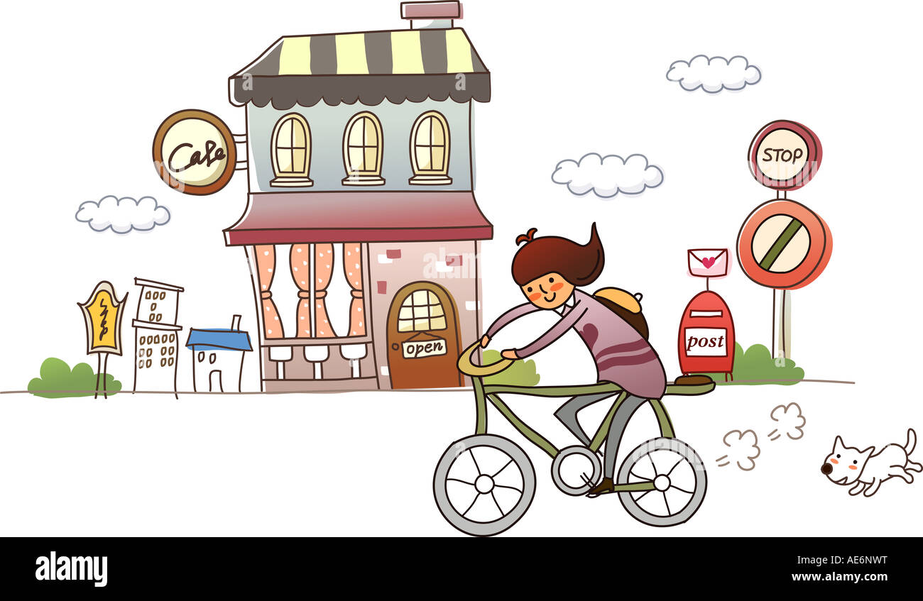 Side profile of a man riding a bicycle Stock Photo - Alamy