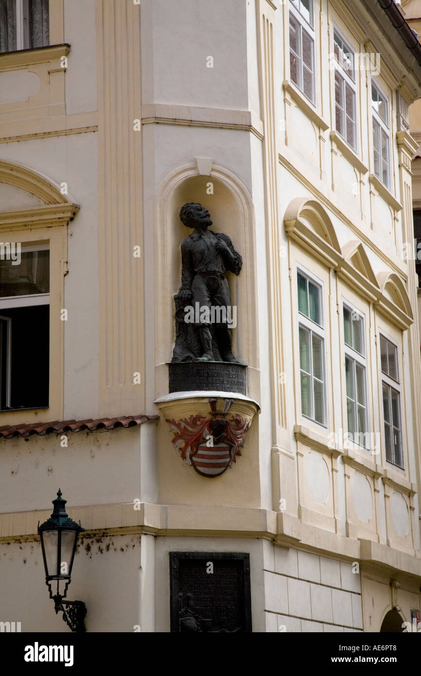 Facade in the Old Town of Prague (House at the Golden Ring Stock Photo ...
