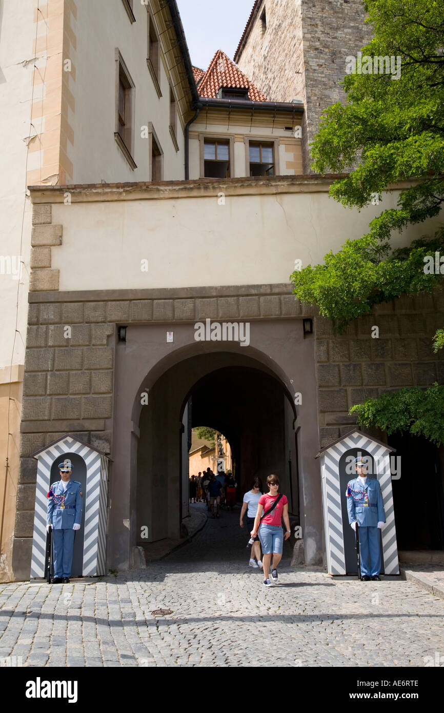 Prague castle gate guards hi-res stock photography and images - Alamy