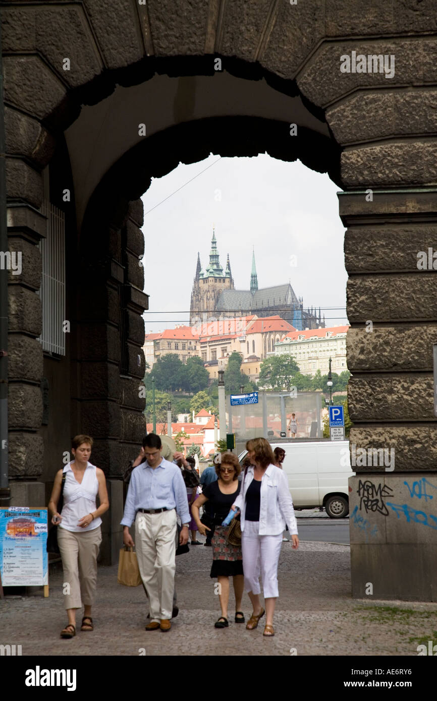 St Vitus Cathedral and Castle, View from Jan Palach Square, Prague ...