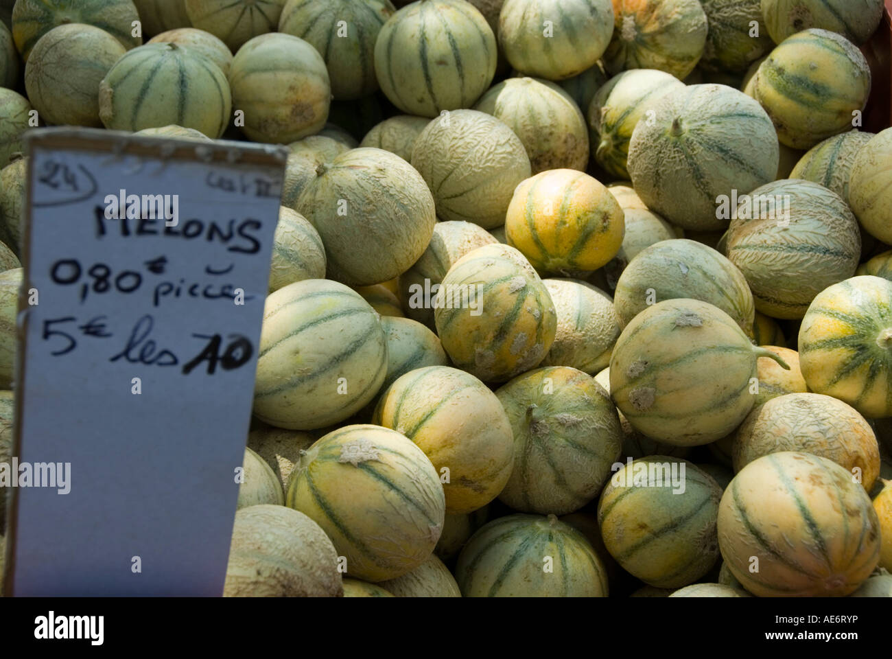 Image of Melons for Sale Stock Photo - Alamy