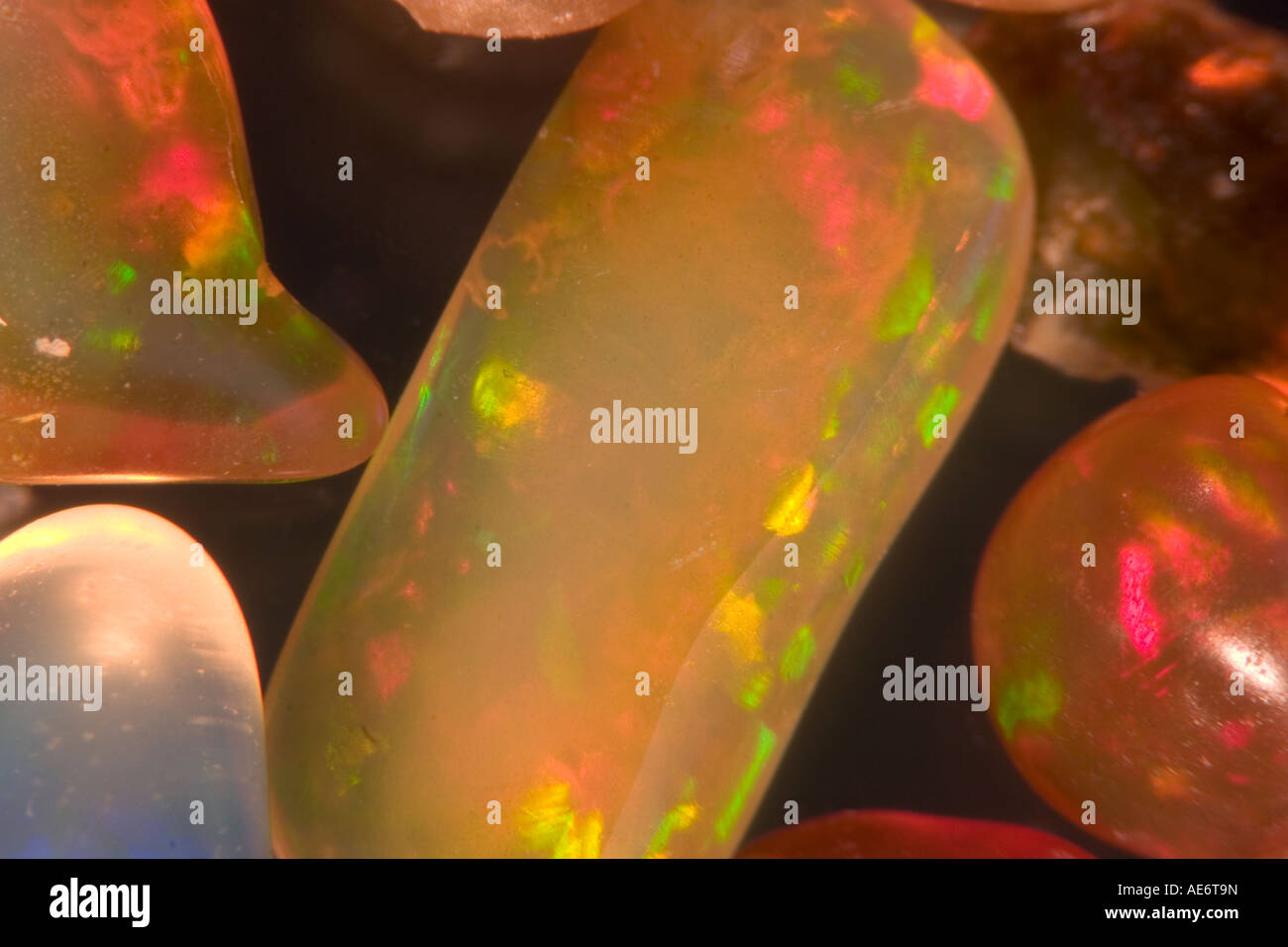 Play of Color in Opals Stock Photo - Alamy