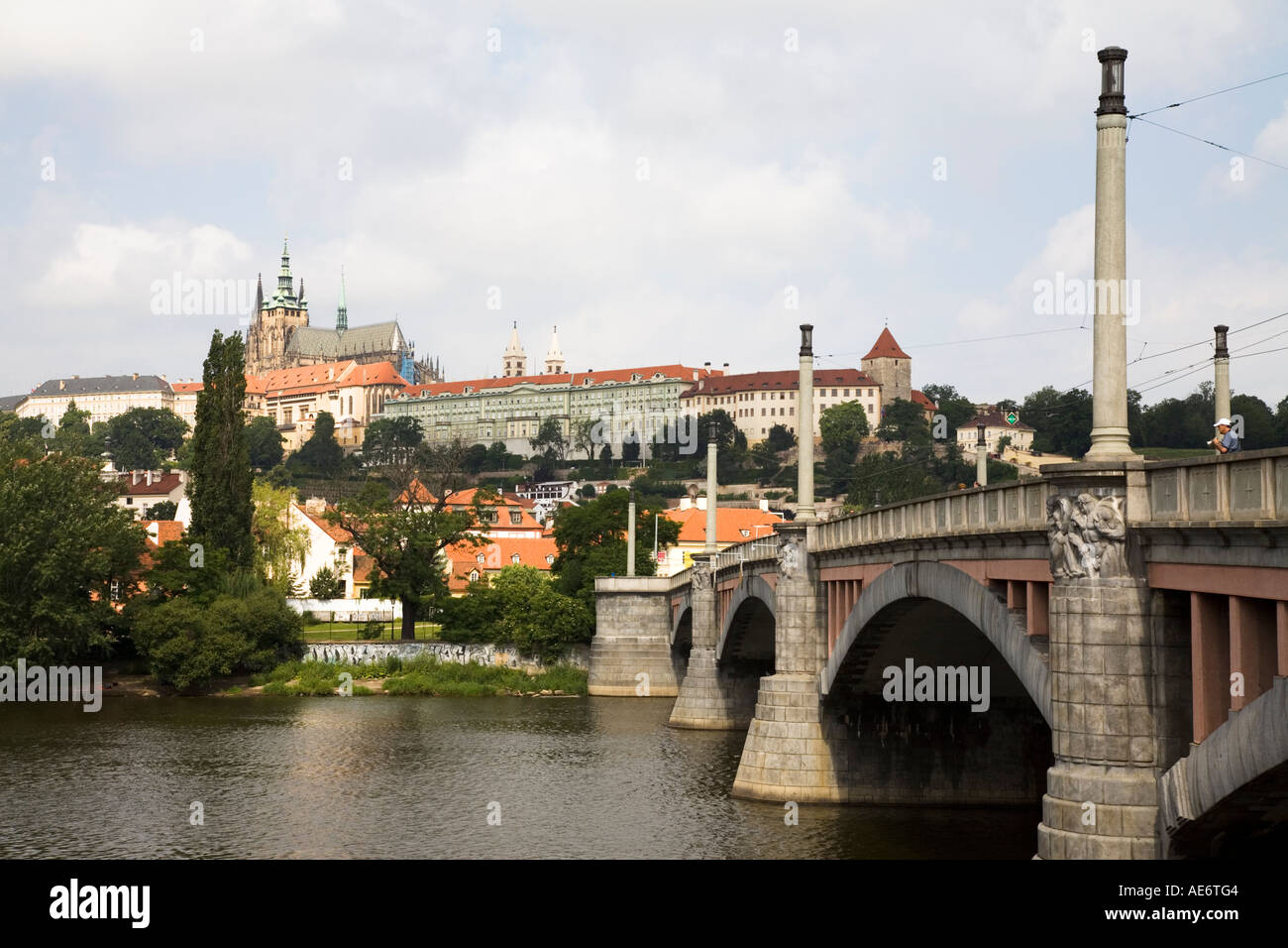 St Vitus Cathedral and Castle, View from Jan Palach Square, Prague ...