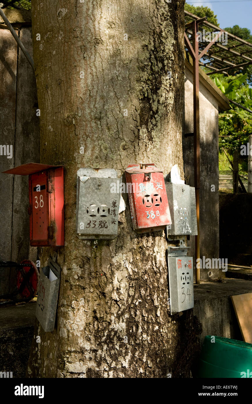 letterboxes on a tree Stock Photo - Alamy