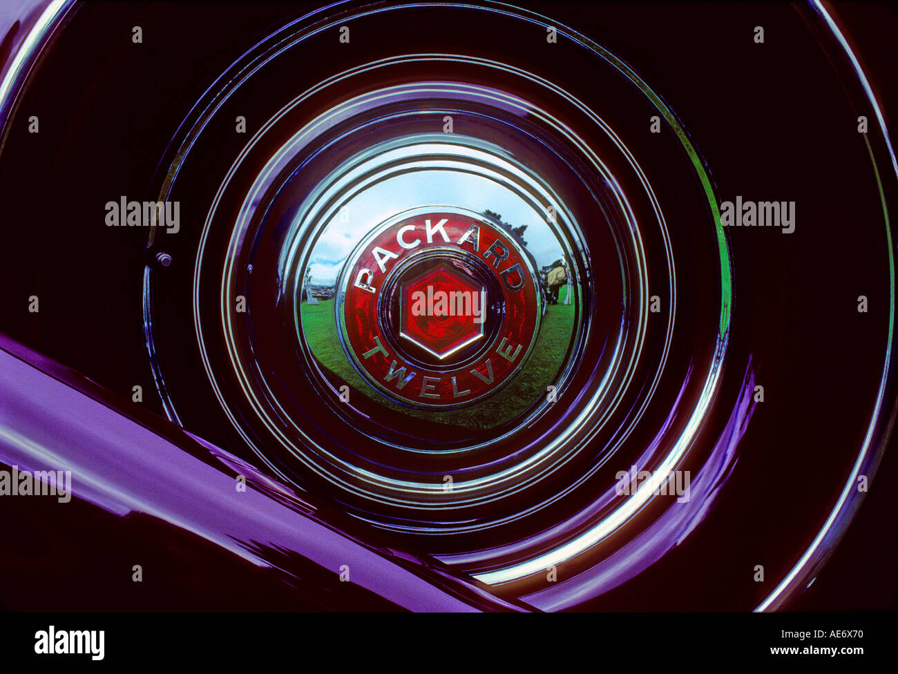 "^1930s ^Packard Twelve, spare wheel ^cover Stock Photo - Alamy