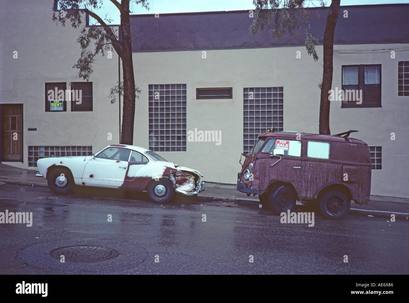 "VW "Karman Ghia" 2 door coupé and ^shortened VW van, "San Francisco ...