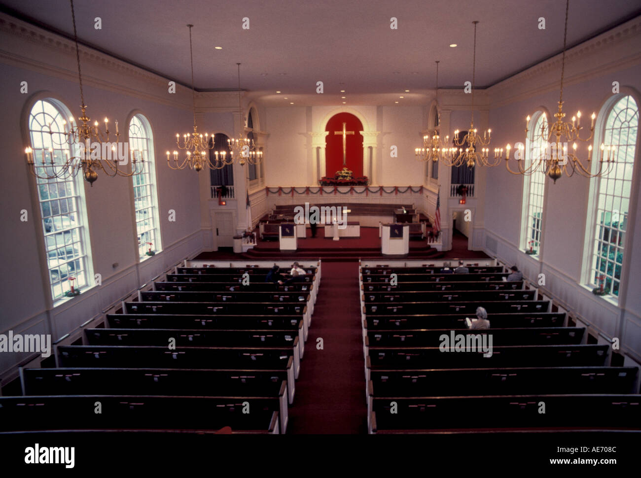 Protestant church sanctuary Stock Photo - Alamy