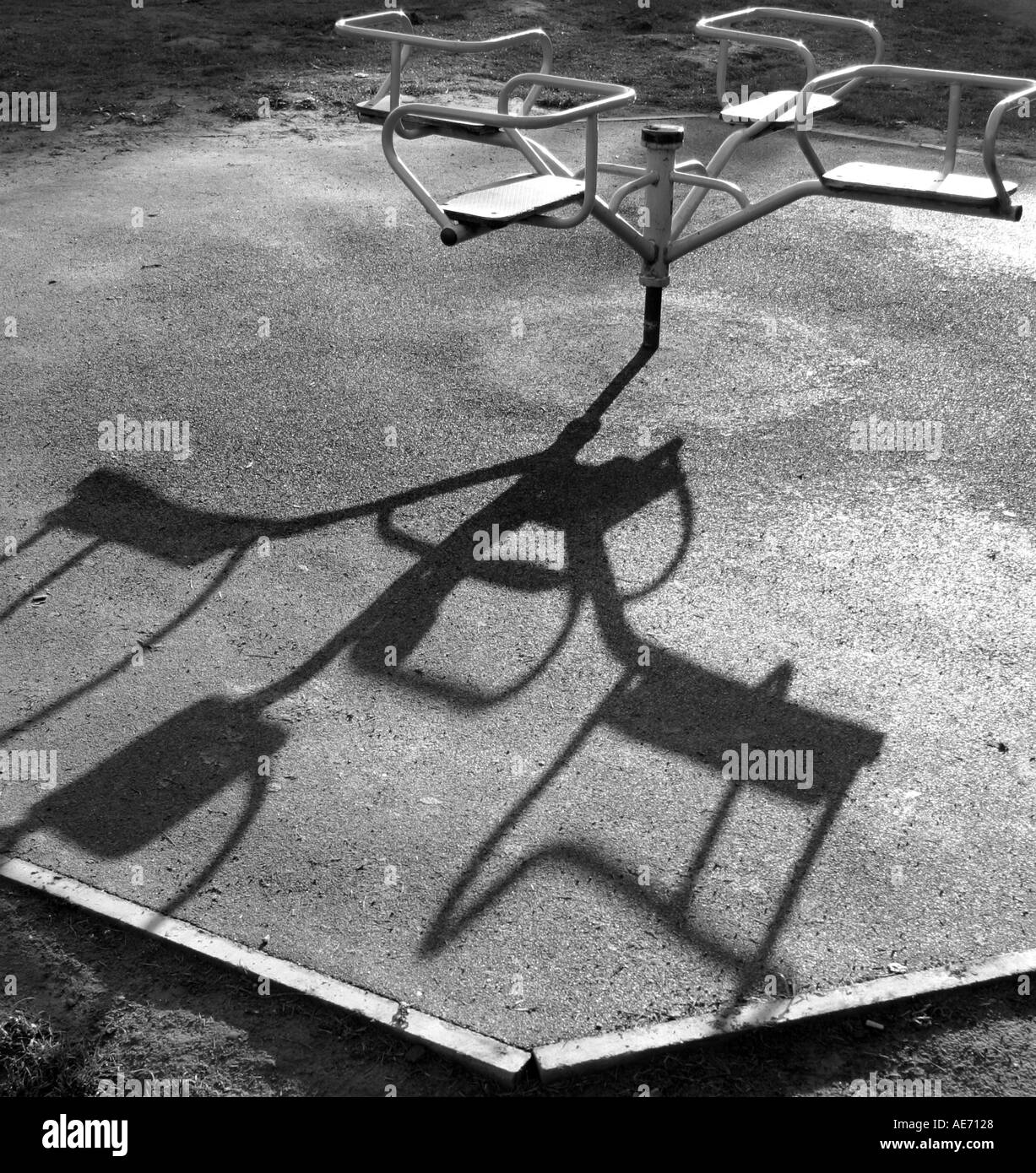Roundabout playground Black and White Stock Photos & Images - Alamy