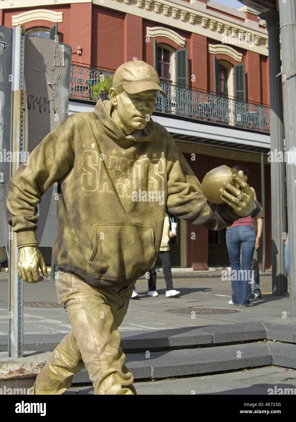 Gold metalic mime Jackson Square New Orleans LA Stock Photo - Alamy