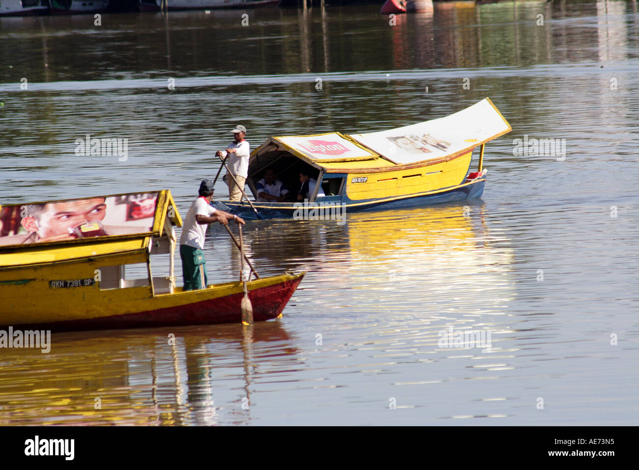 Malaysian Tambang Sampan Boat on the Sungai Sarawak River, Kuching ...