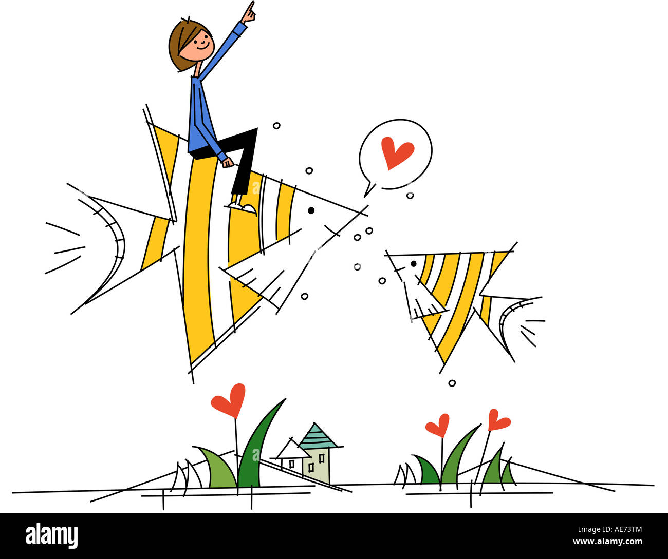 Fish in profile Cut Out Stock Images & Pictures - Alamy