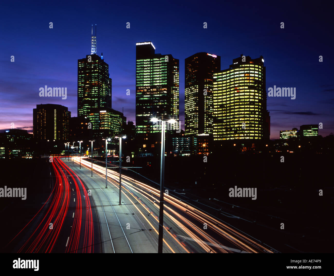 Evening rush hour traffic on Batman Avenue Melbourne Victoria Australia ...