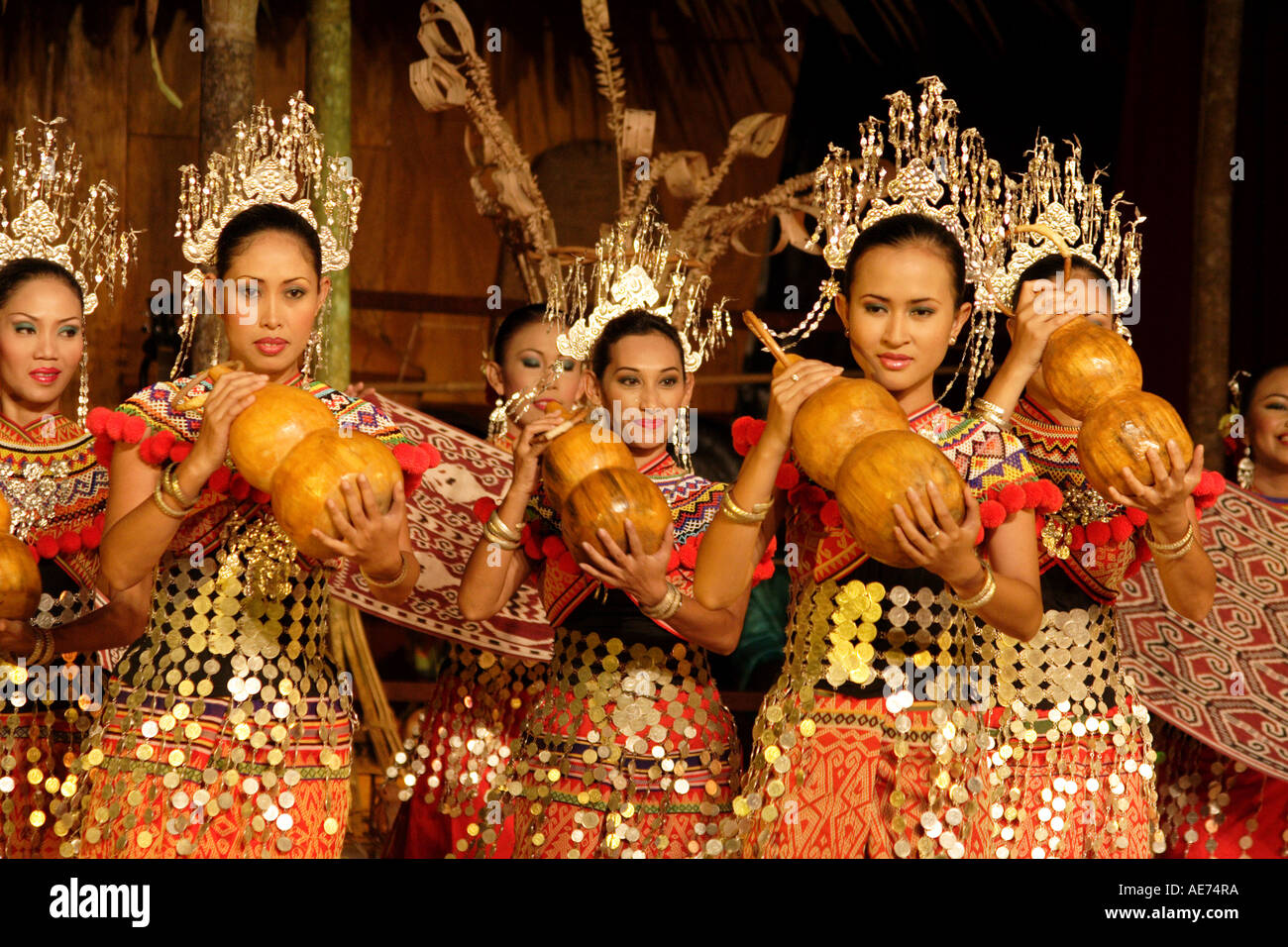 Costumed Performers at the Sarawak Cultural Village Orang Ulu Tribe ...
