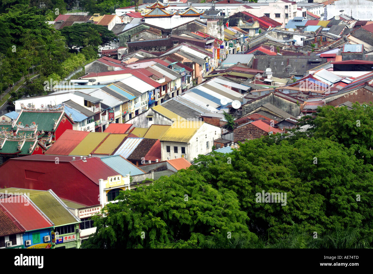 Sky Cityscape of Jalan Carpenter and Old Kuching Buildings, Sarawak ...