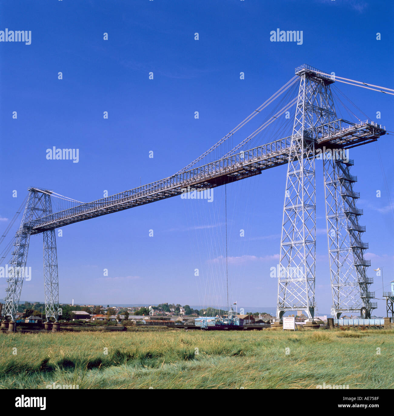 The transporter bridge over the river USk at Newport, South Wales Stock ...