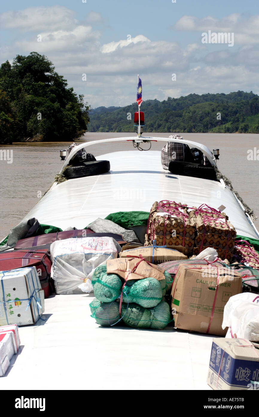 Top of an Express Longboat in the Batang Rajang Between Sibu and Kapit ...
