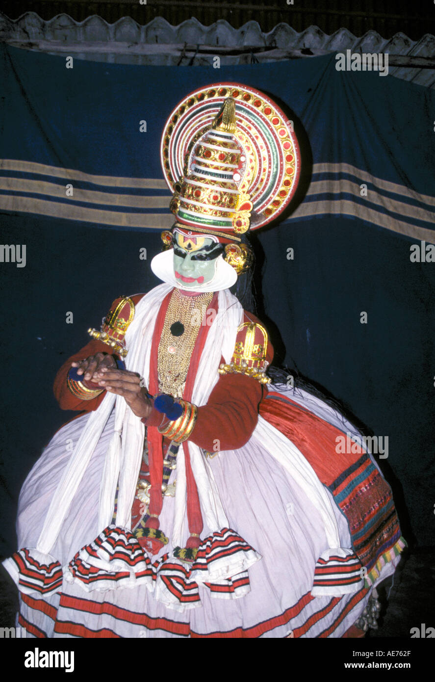 Katakali dancer in full dance costume Kerala Southern India Stock Photo ...