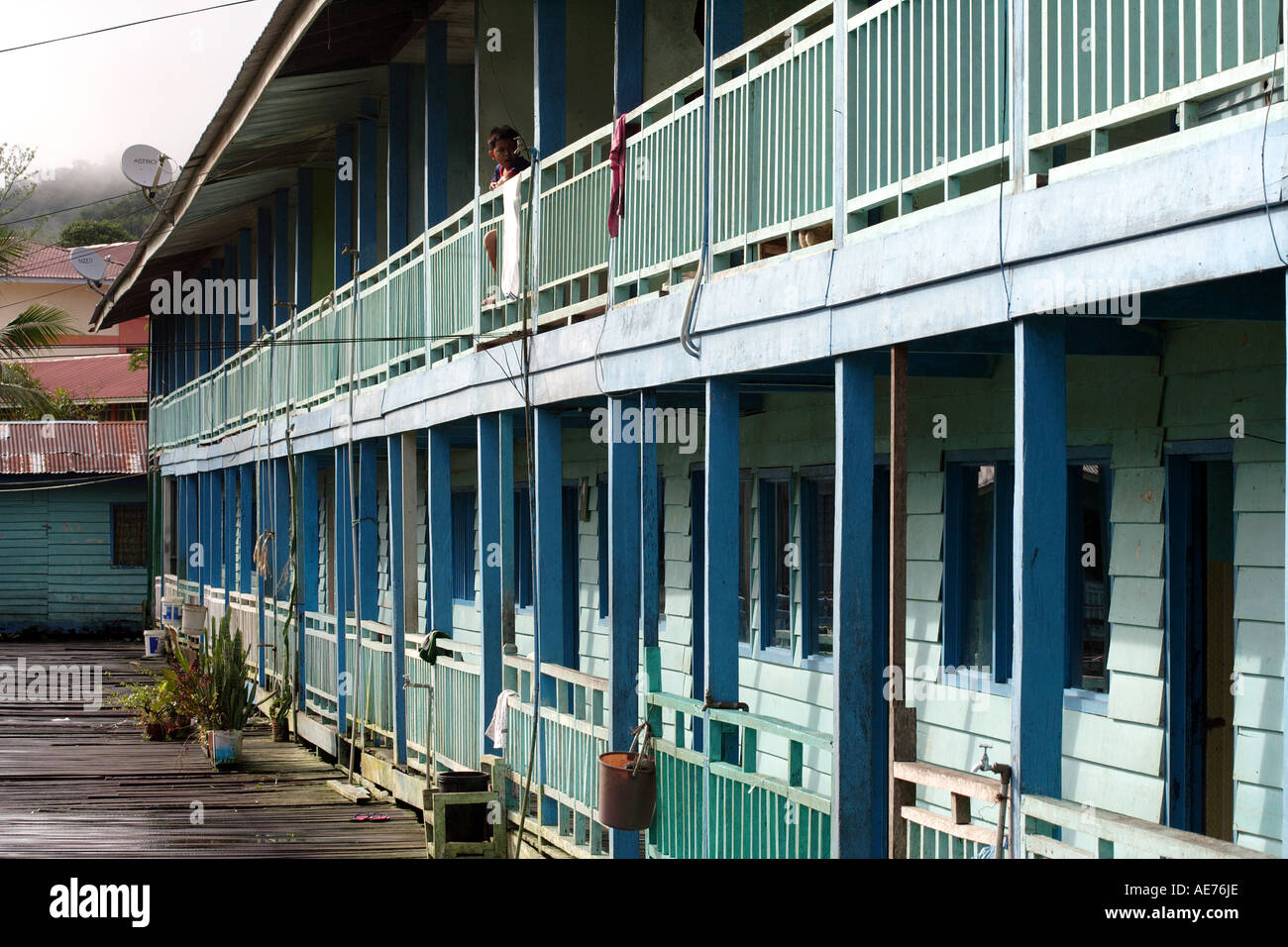 Rumah Engking, a Traditional Iban Longhouse, Kapit, Sarawak, Borneo ...