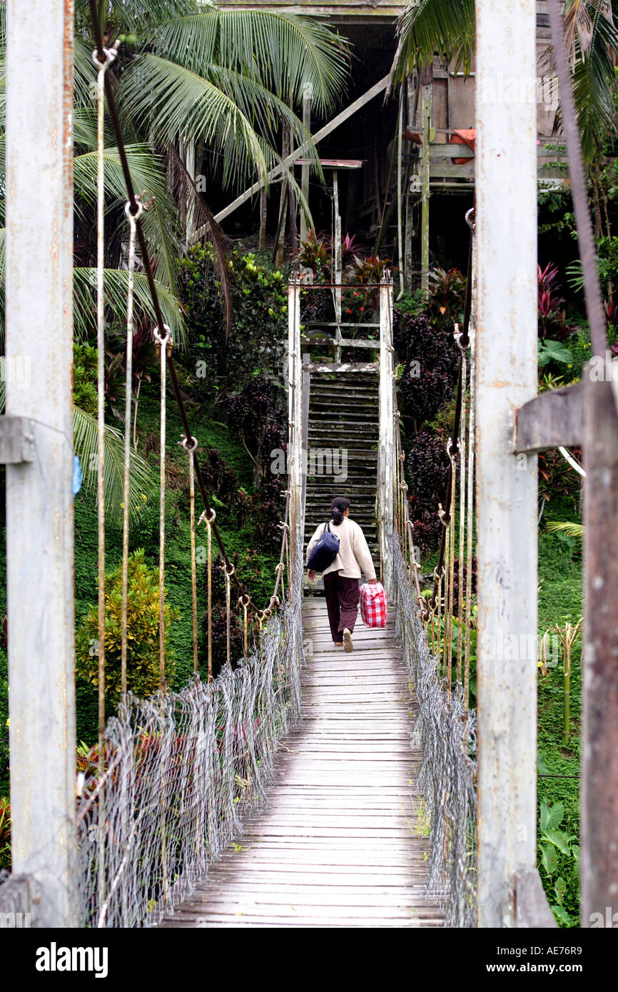 Suspension Rope Bridge, the Main Entrance to Rumah Bundong, a ...