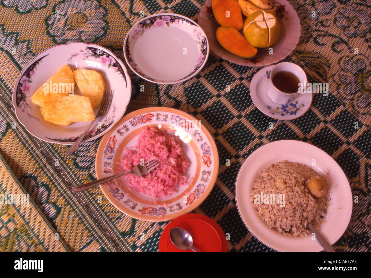Simple Zanzibari food at Kidiichi village Zanzibar Tanzania Stock Photo ...
