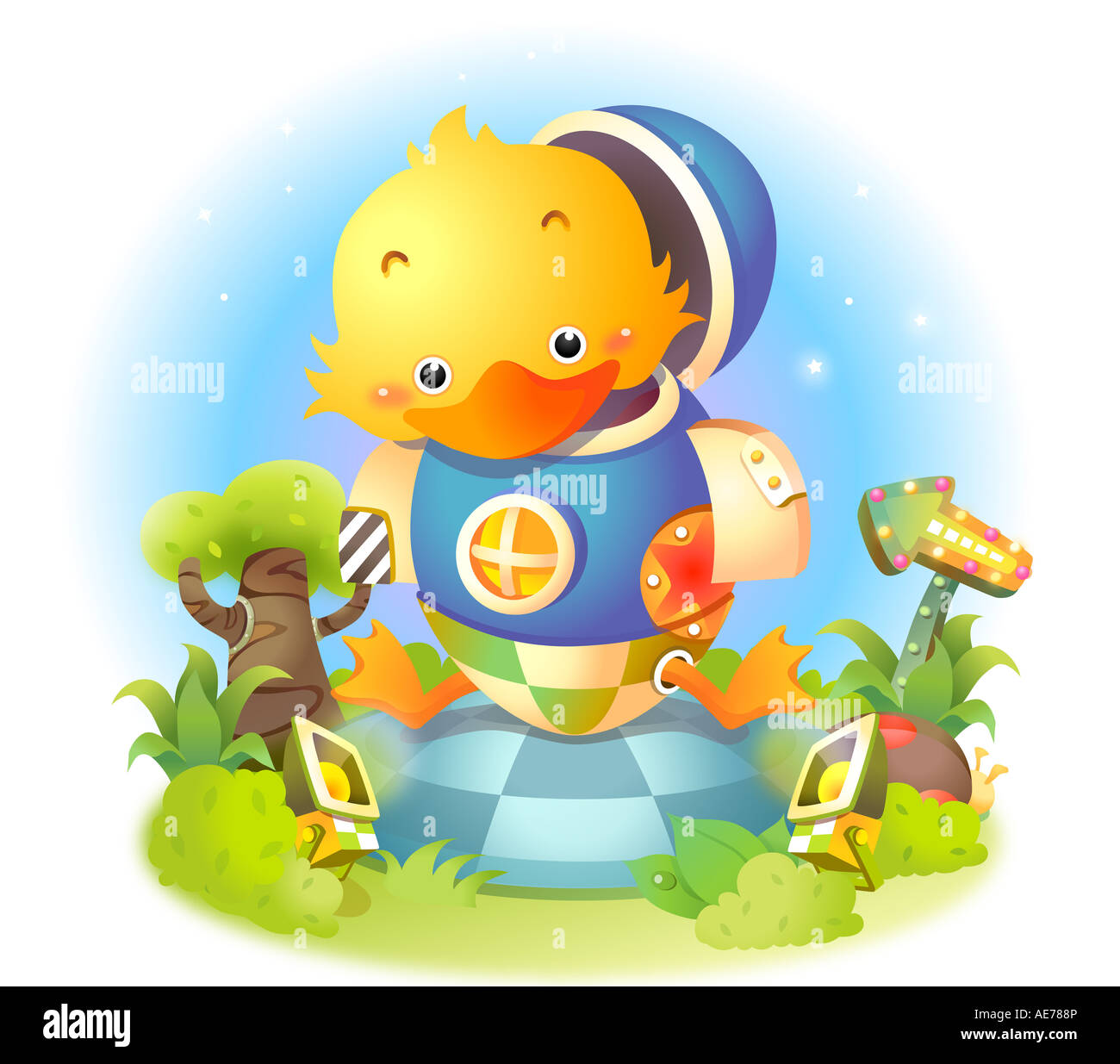 Duck pretending to be an alien Stock Photo - Alamy