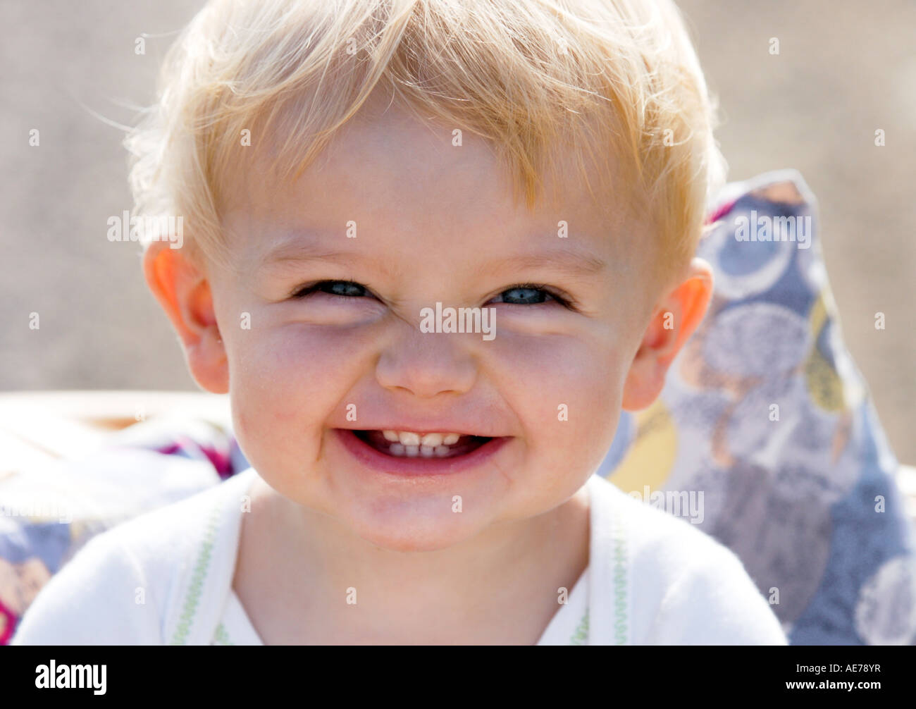portrait of smiling little girl one year old Stock Photo - Alamy