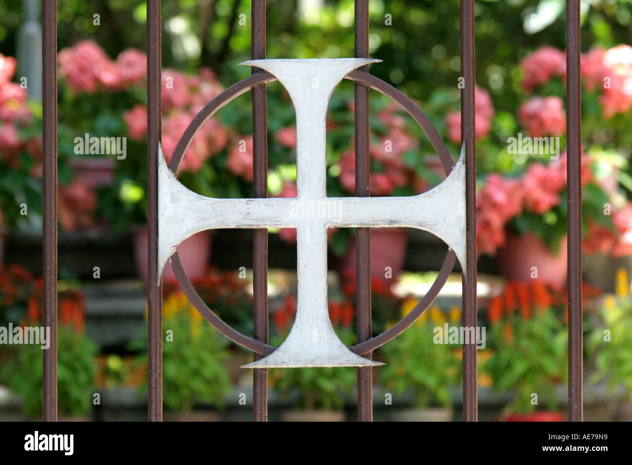 Templar Cross on the Gate to the Flower Garden at Saint Lawrence ...