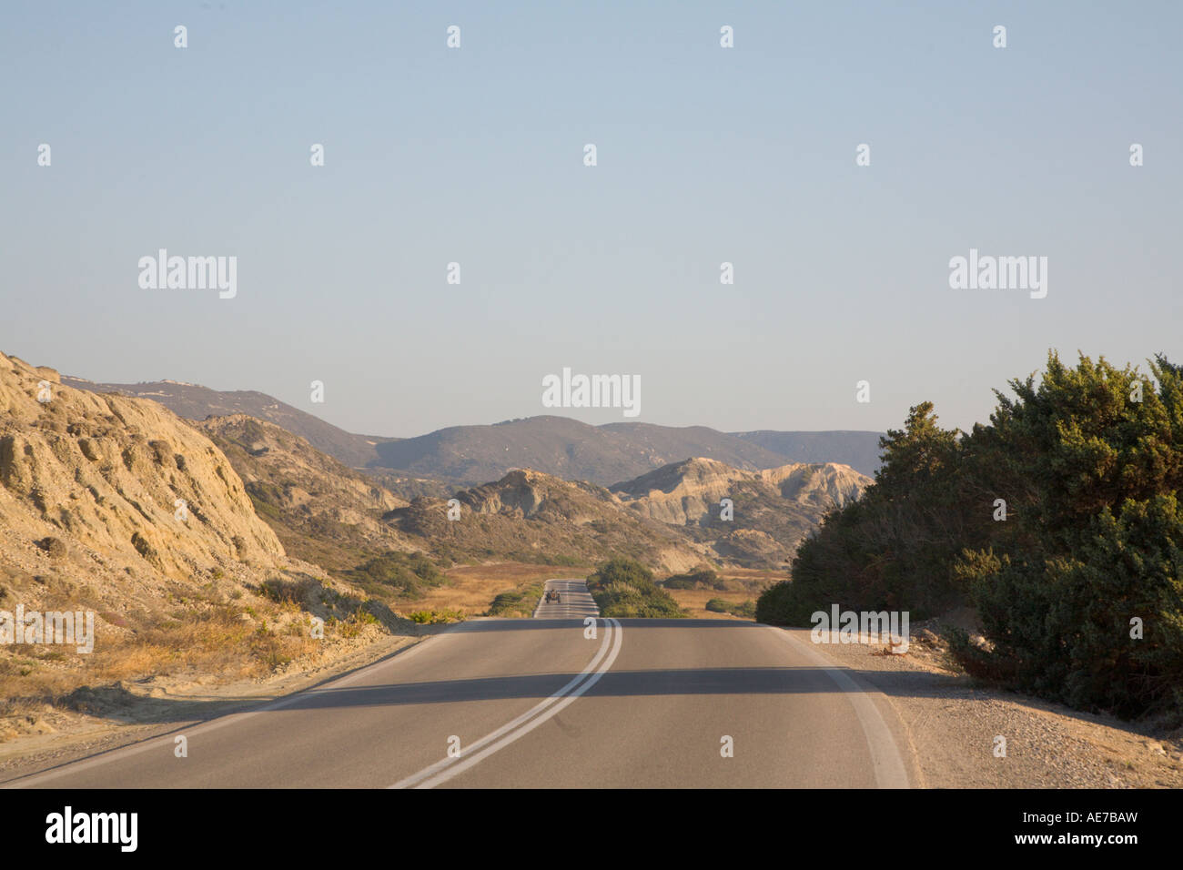 Shoreline road on the Island of Rhodes Stock Photo - Alamy