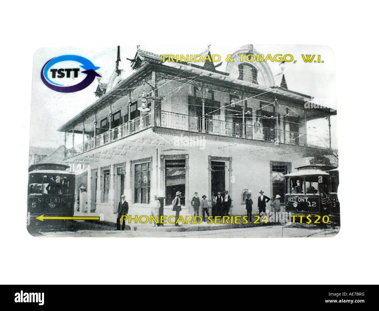 Trinidad and tobago dollar phone card showing historic image of the ...