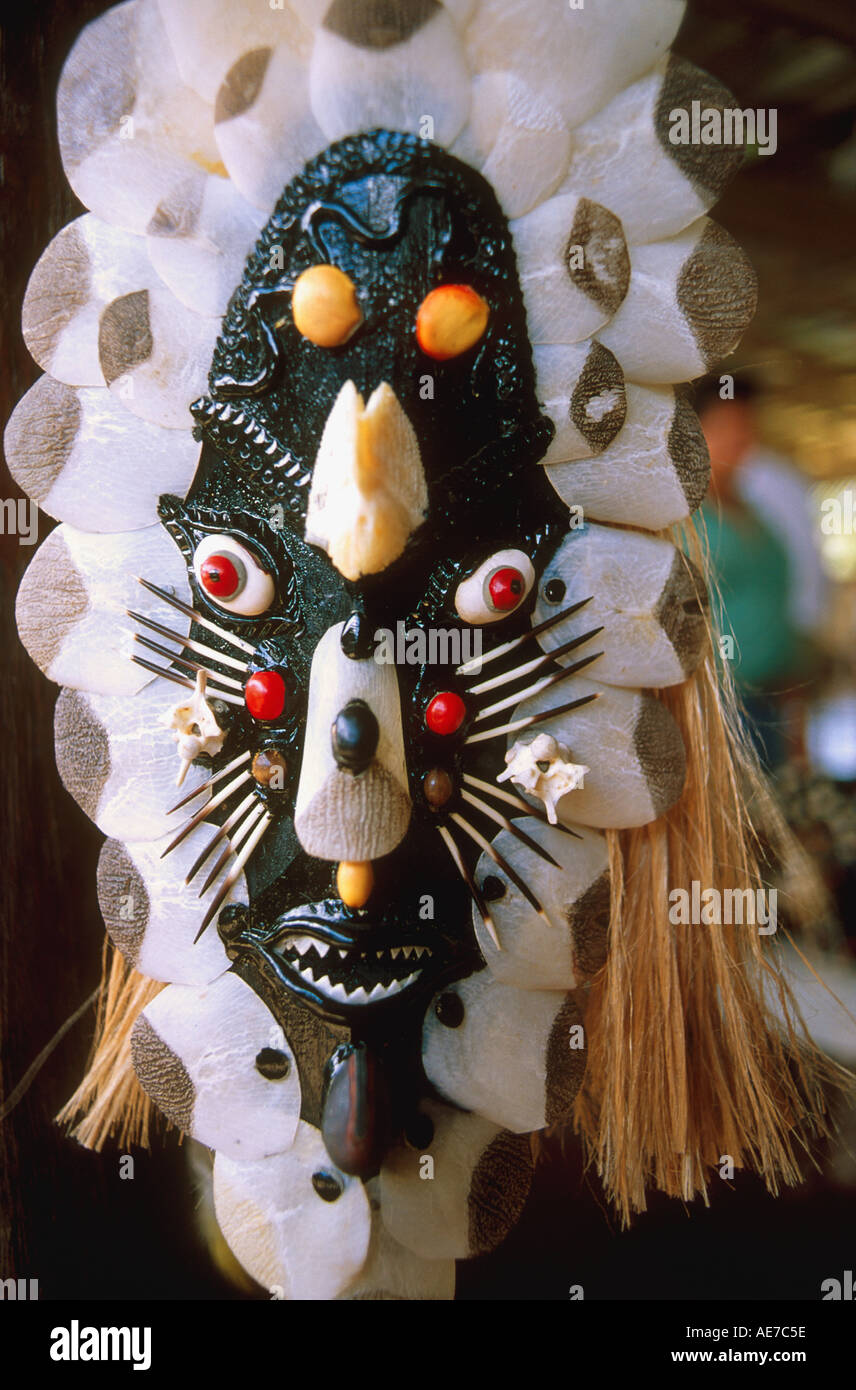 Amazon indian mask in Manaus Brazil decorated with fish scales and ...