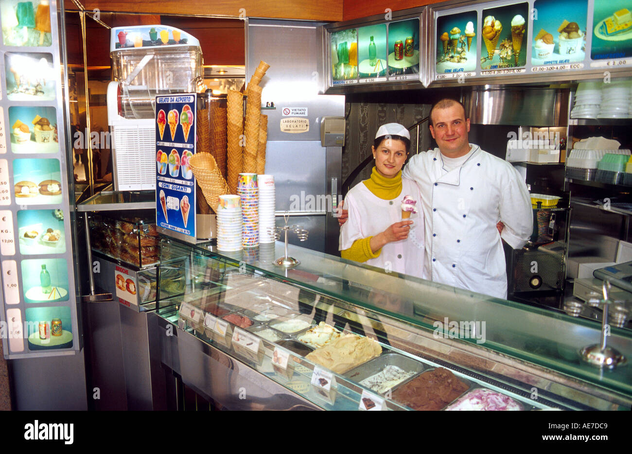 Husband wife gelato store owners hi-res stock photography and images ...
