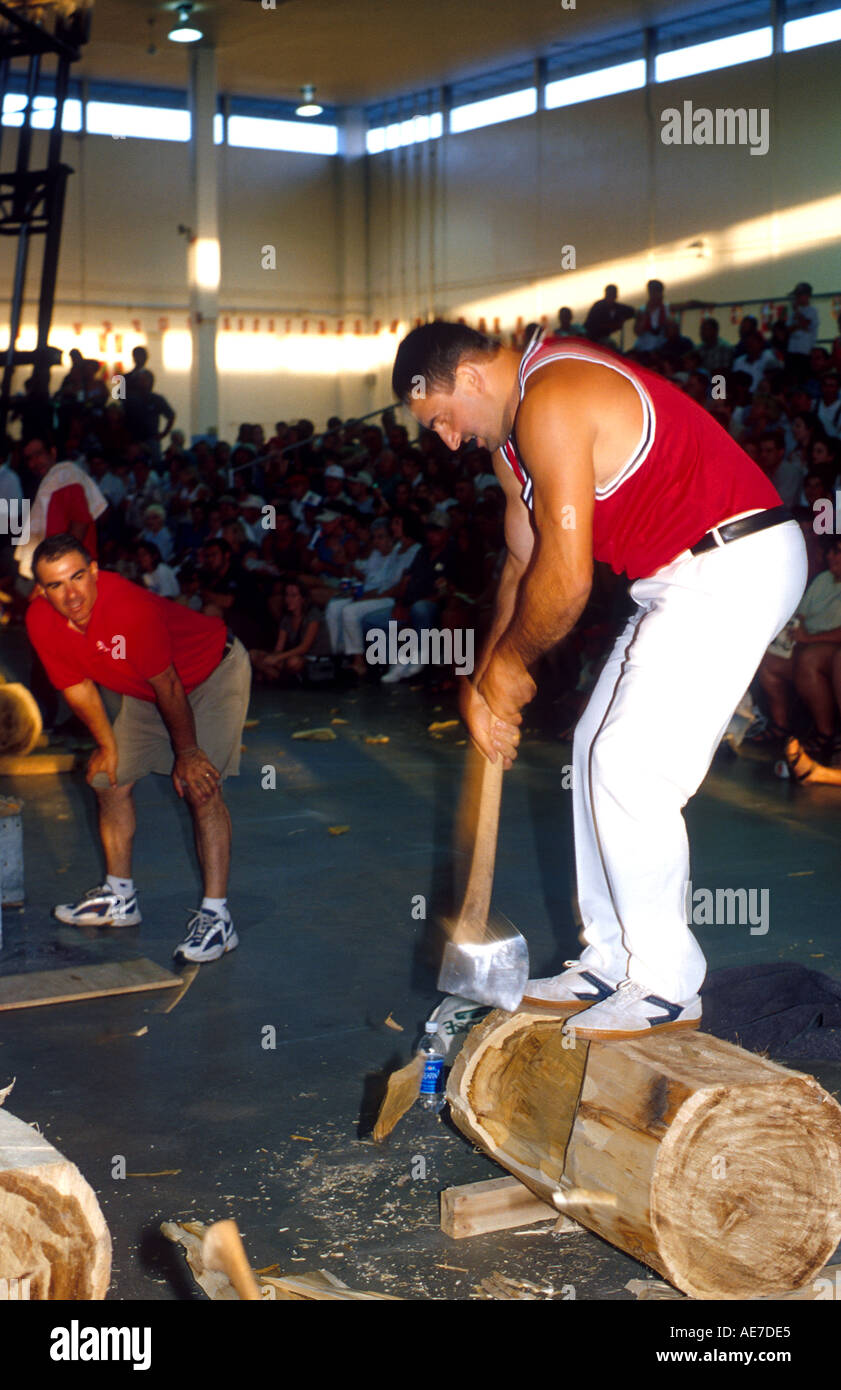 Basque lumberjack competition in Boise Idaho Stock Photo - Alamy