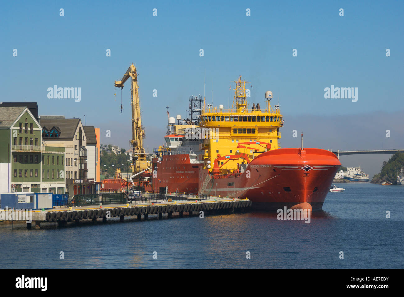 The platform supply vessel Viking Avant docked in Kristiansund harbour ...