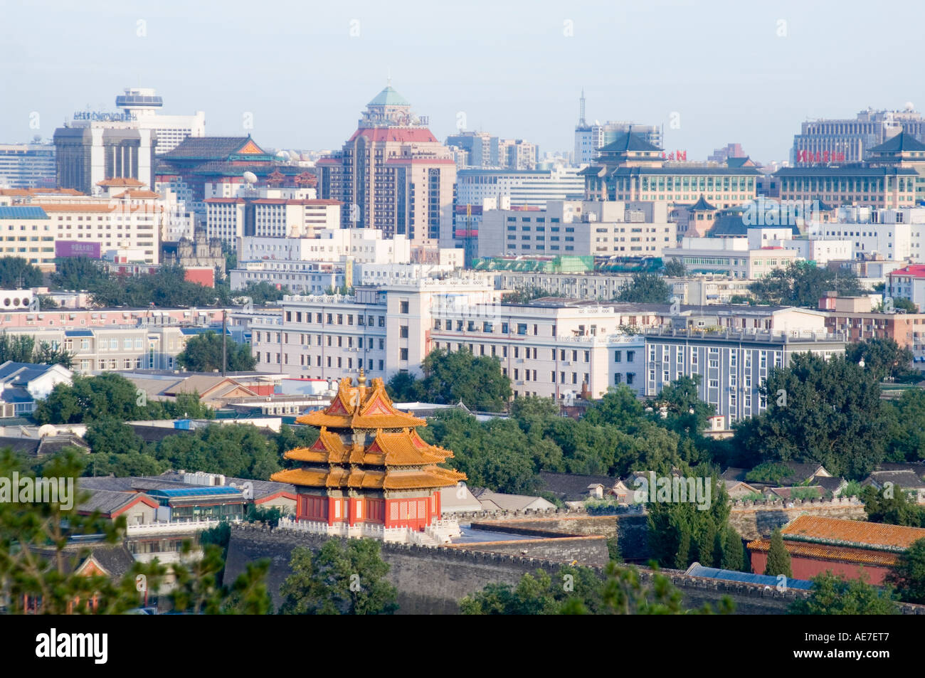 Overview the old and new Beijing Stock Photo - Alamy