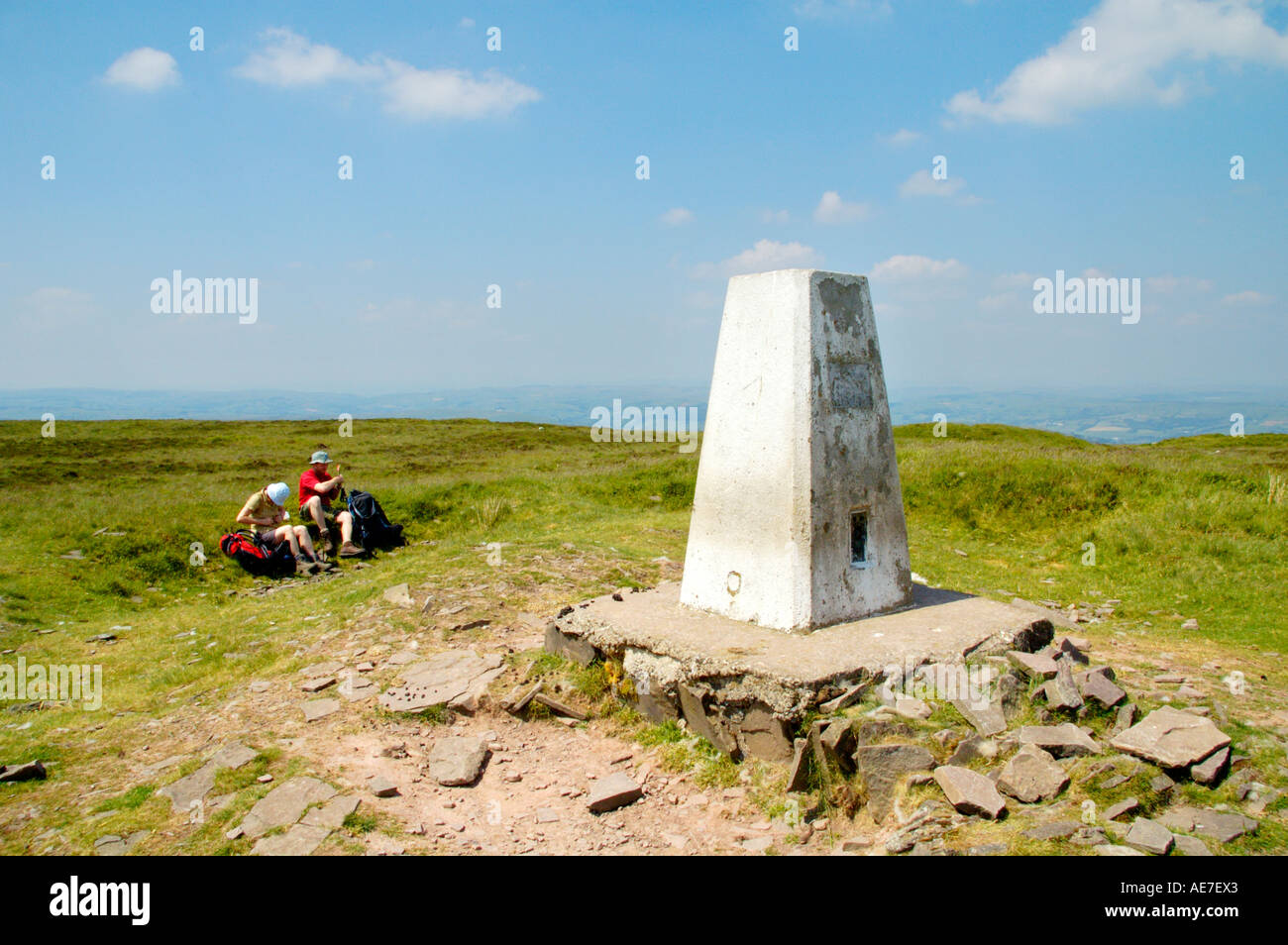 Trig point at Craig Cerrig Gleisiad a Fan Frynych National Nature ...