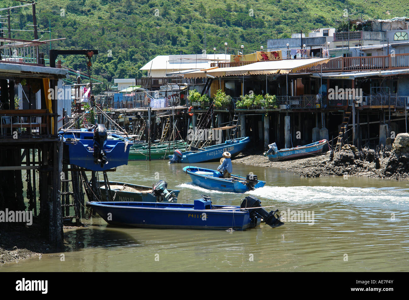 Houses on stilts Tai O fishing village in Lantau island Hong Kong China ...