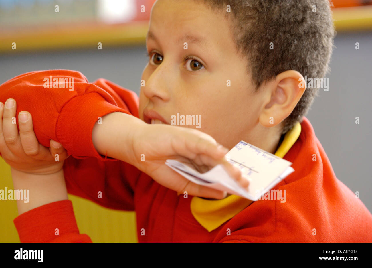 primary school classroom uk. Pupils in creative writing workshop taking ...
