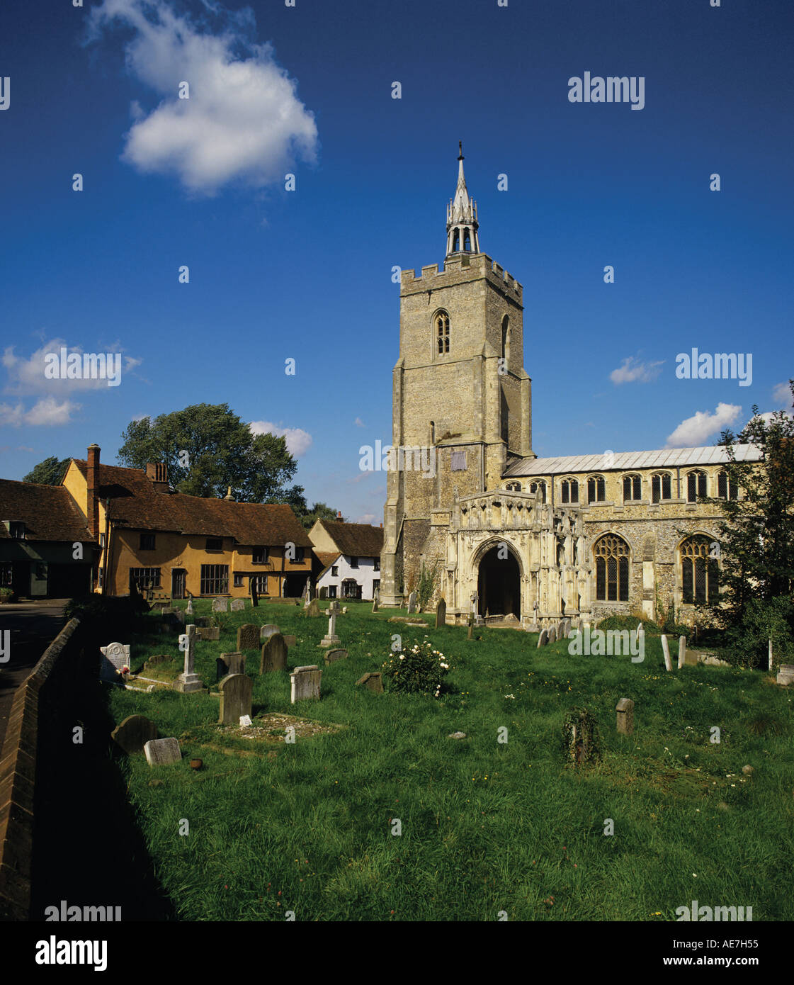 14th Century church with later Perpendicular style porch of Caen stone ...