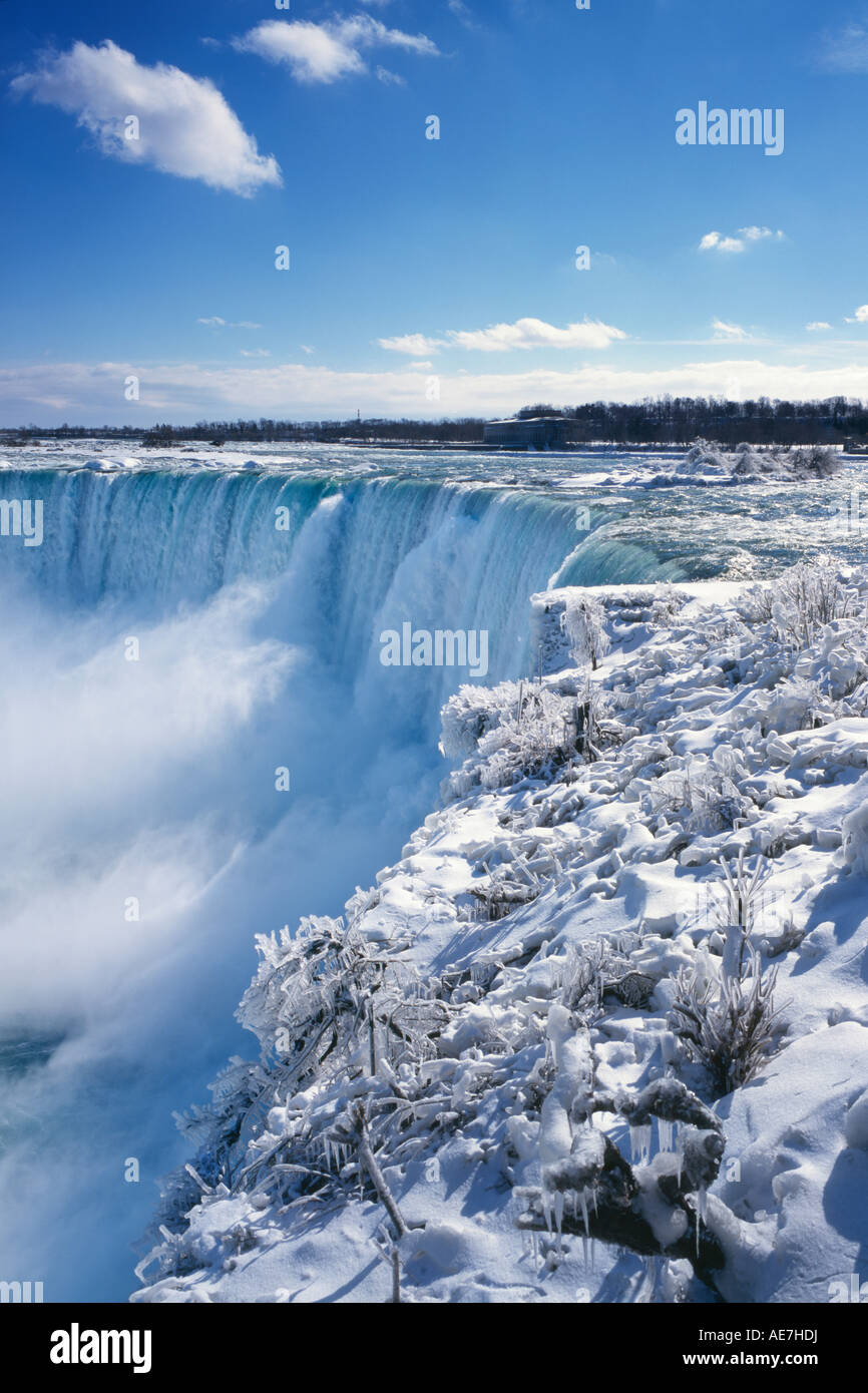 Niagara falls during winter from below the falls Stock Photo - Alamy