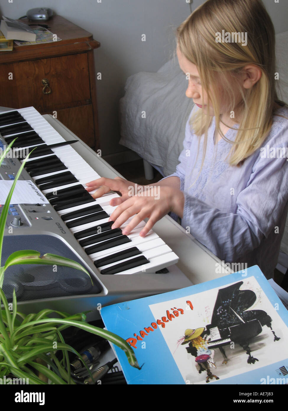 Girl composing music Stock Photo - Alamy