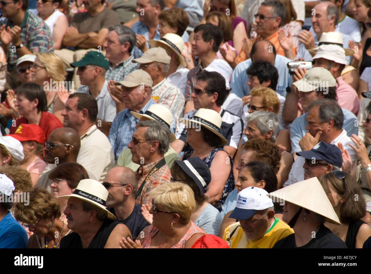 Image of a Crowd of People Watching the Confolens Folk Dancing Festival ...