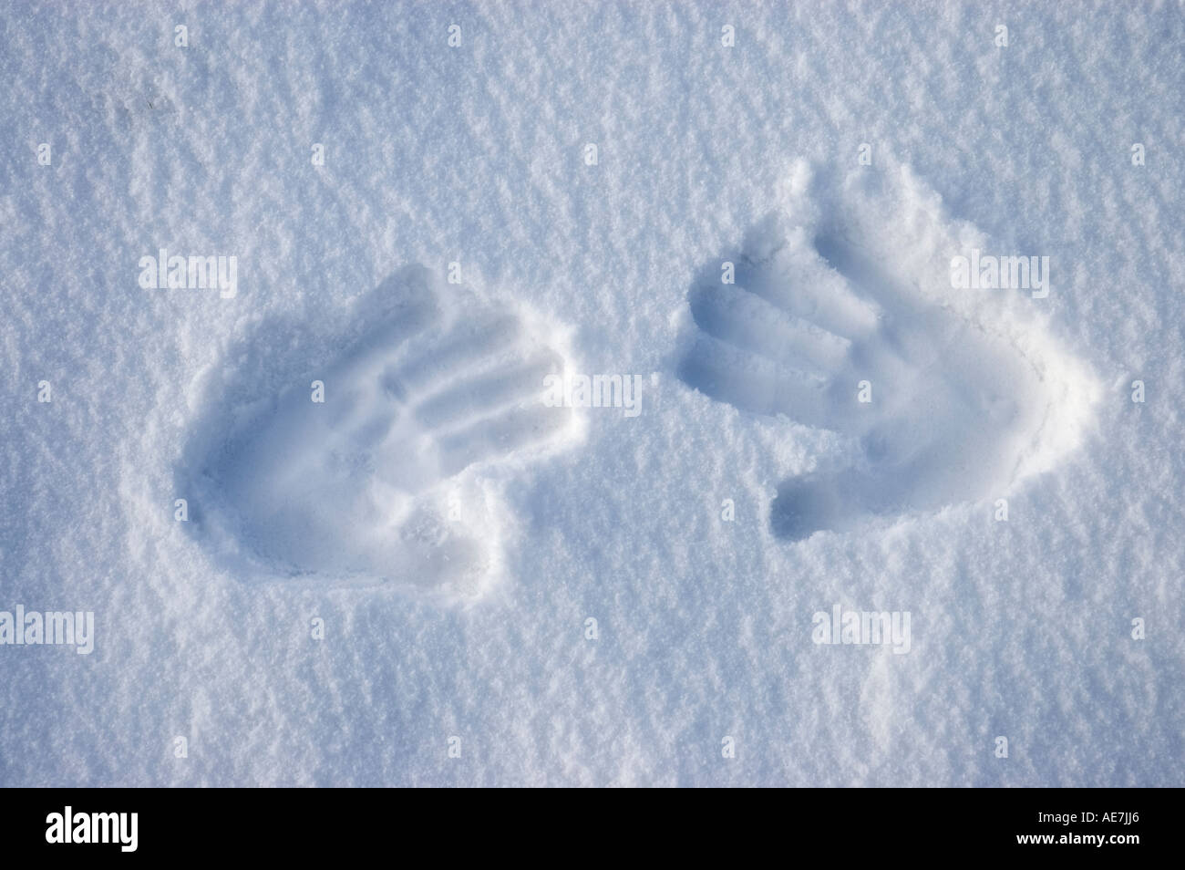 Snowy hand prints hi-res stock photography and images - Alamy
