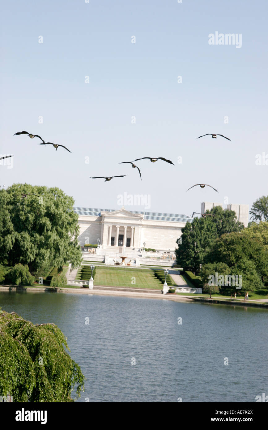 Cleveland Ohio,University Circle,Wade Lagoon,Museum of Art,sea gulls ...