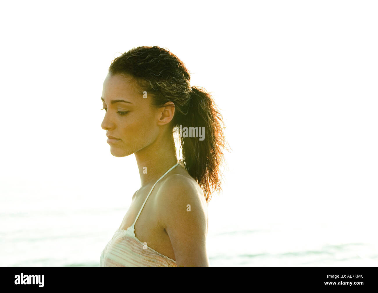 Woman, side view, portrait Stock Photo - Alamy